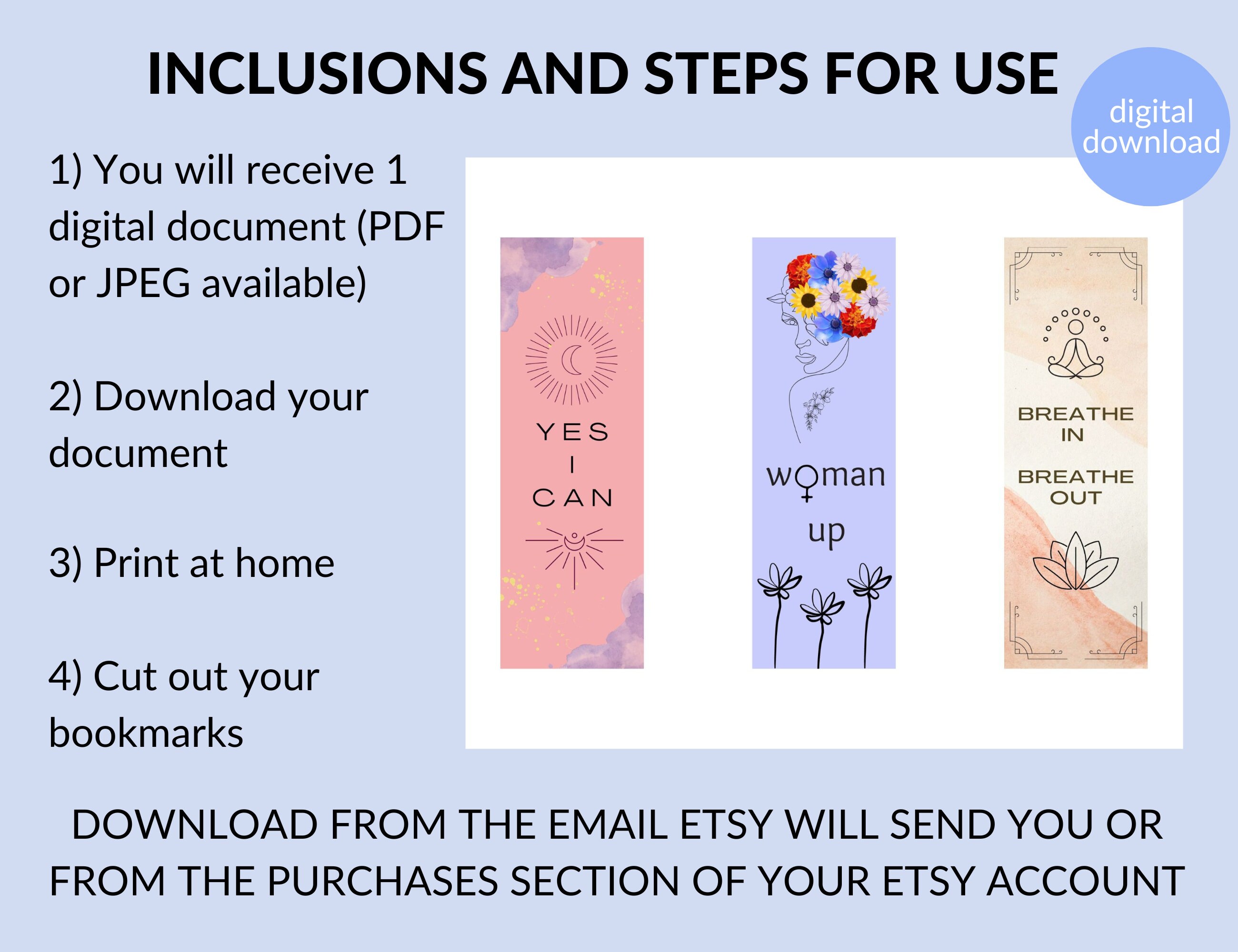 Printable Bookmarks | Bookmarks Gift for Women - Etsy