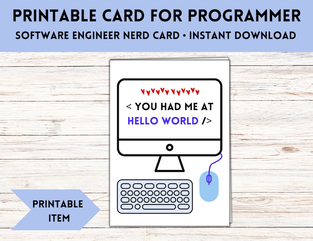 Funny Valentine Card for Computer Geek | Nerdy Card for Programmer ...