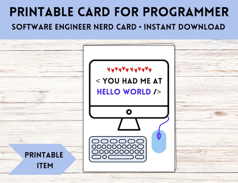 Funny Valentine Card for Computer Geek | Nerdy Card for Programmer ...