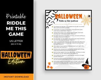 Halloween Printable, Kid's Halloween Printable, Riddle Me This ...