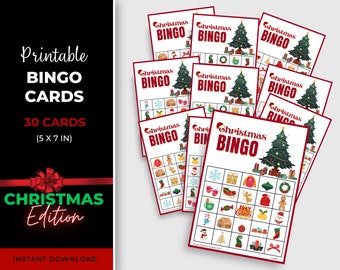 Christmas Bingo Printable Game for Kids, Family, Friends, Parties, and ...