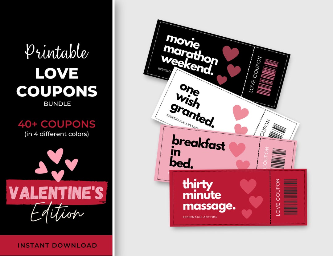 Love Coupons Bundle Gift for Couples Valentines Gift Anniversary Gift ...
