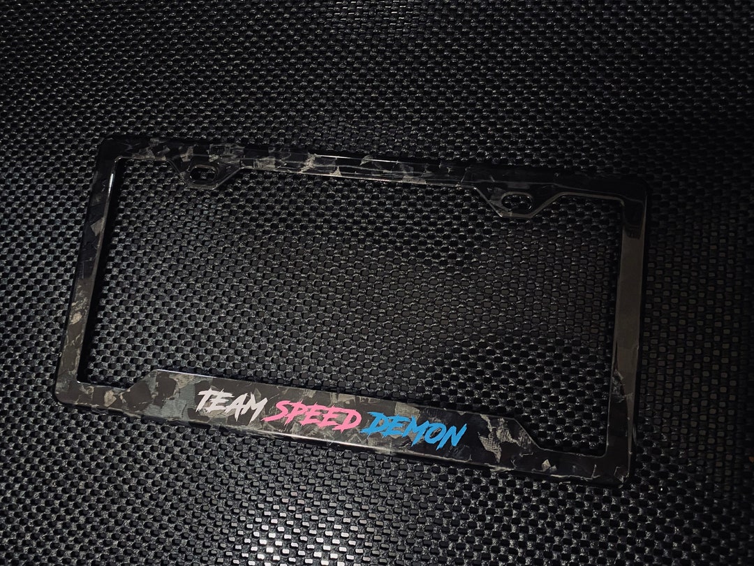 100% Real Forged Carbon Fiber License Plate Frame With Custom Decal - Etsy