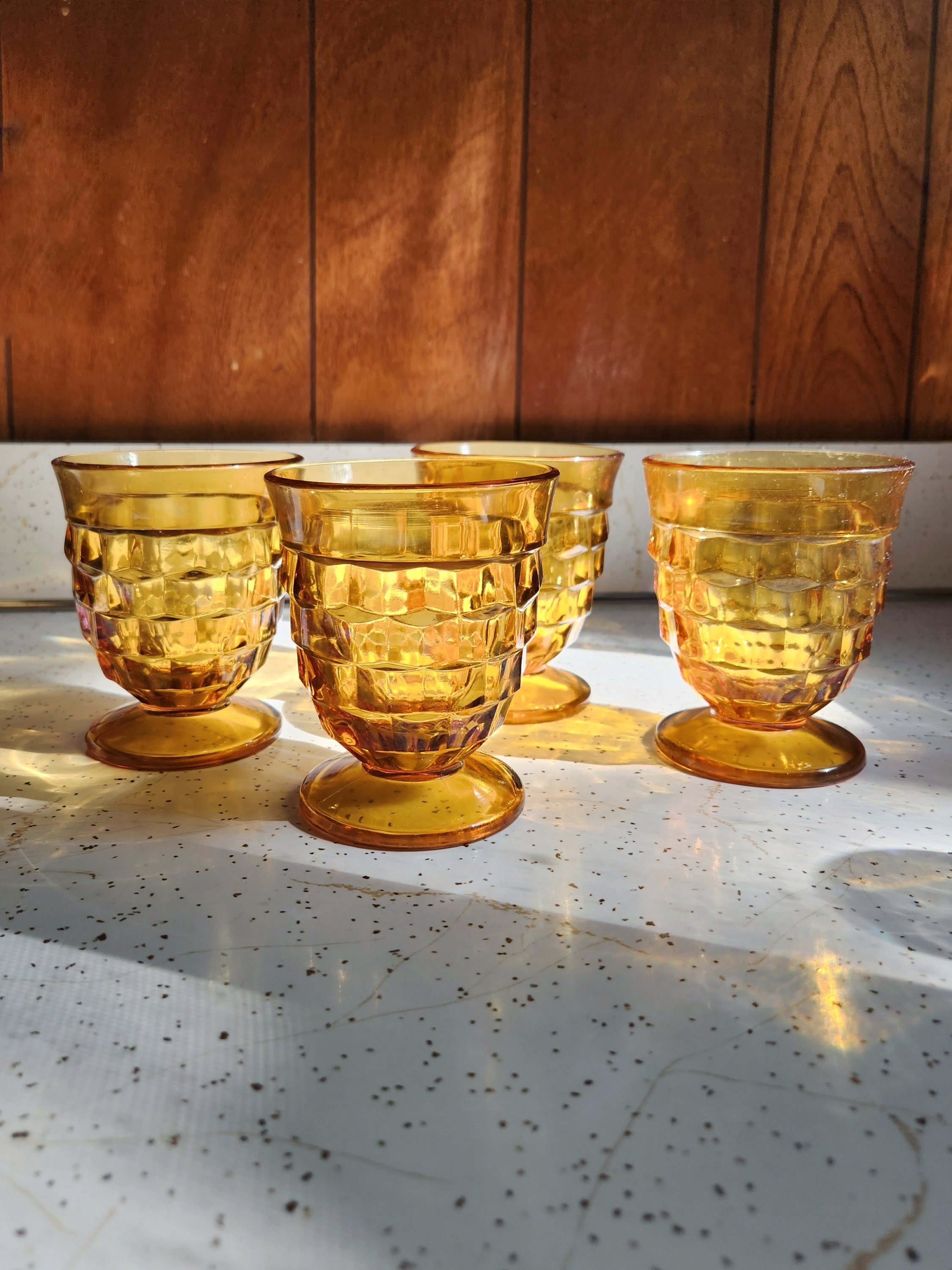 Vintage Amber Whitehall Glasses - Etsy