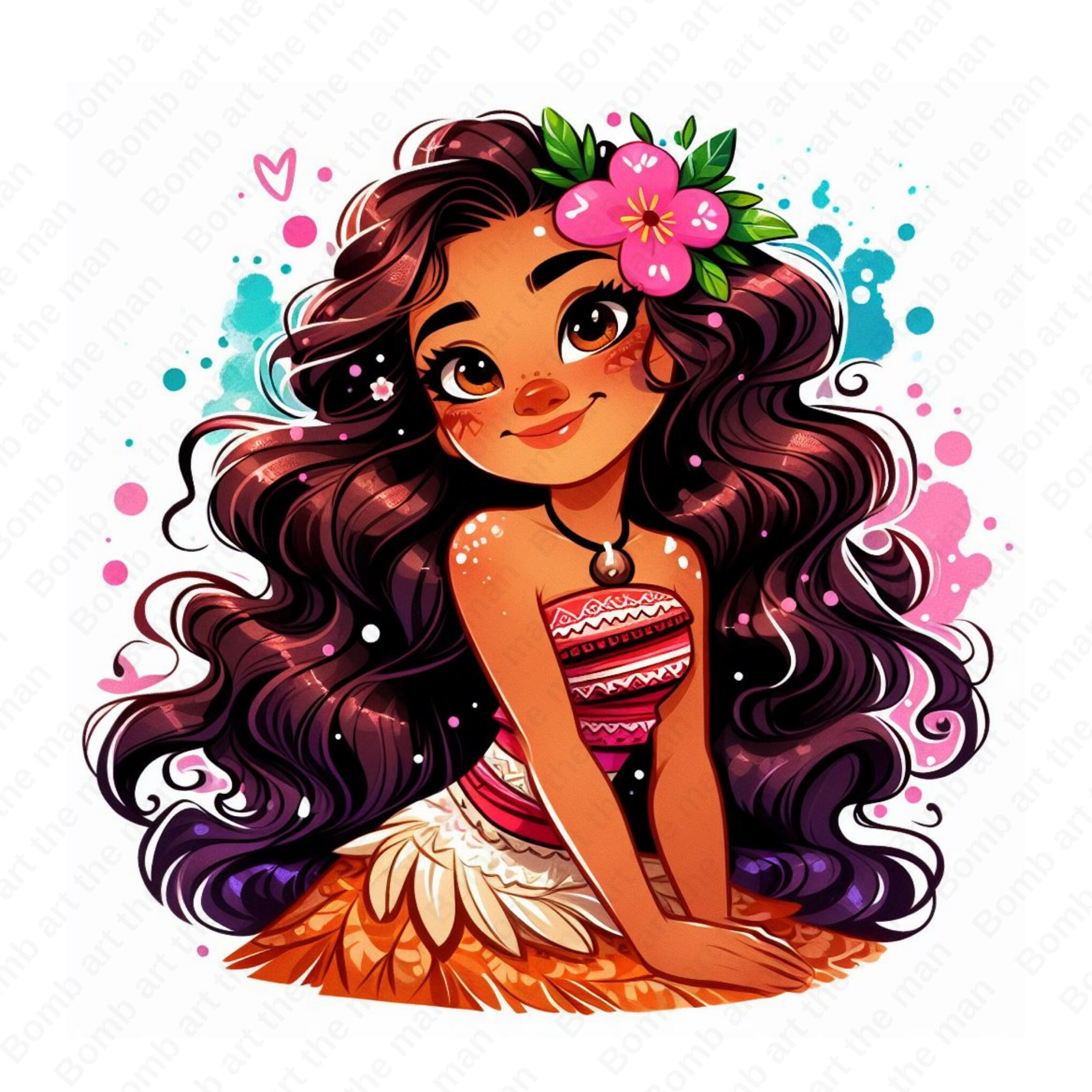 Princess Moana Clipart, Moana Png, Cute Moana Design, Color Splash ...