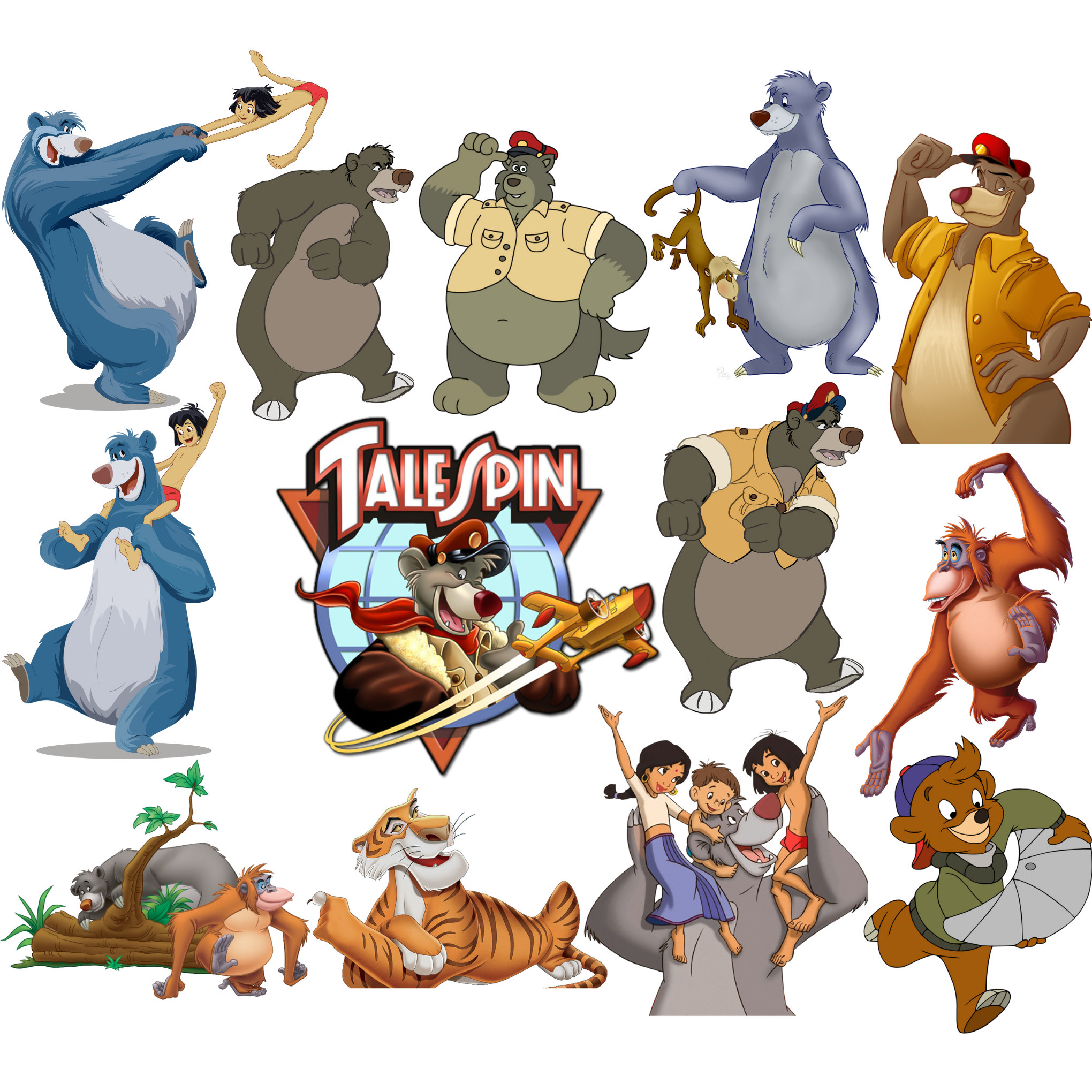 Baloo Png Bundle Talespin Png Jungle Book Clipart Cartoon - Etsy