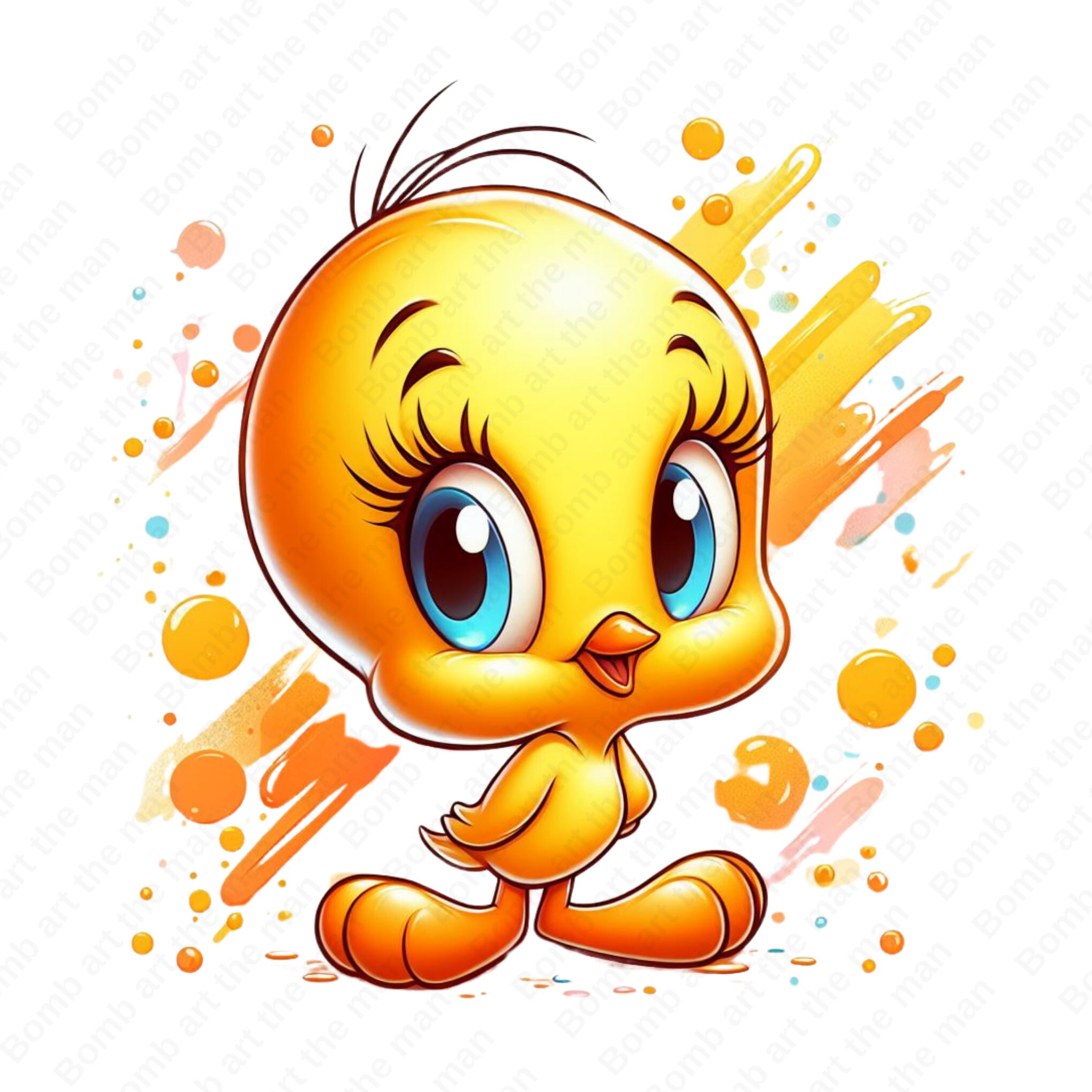 Tweety Clipart, Tweety Png, Cute Cartoon Clipart, Transparent Design - Etsy