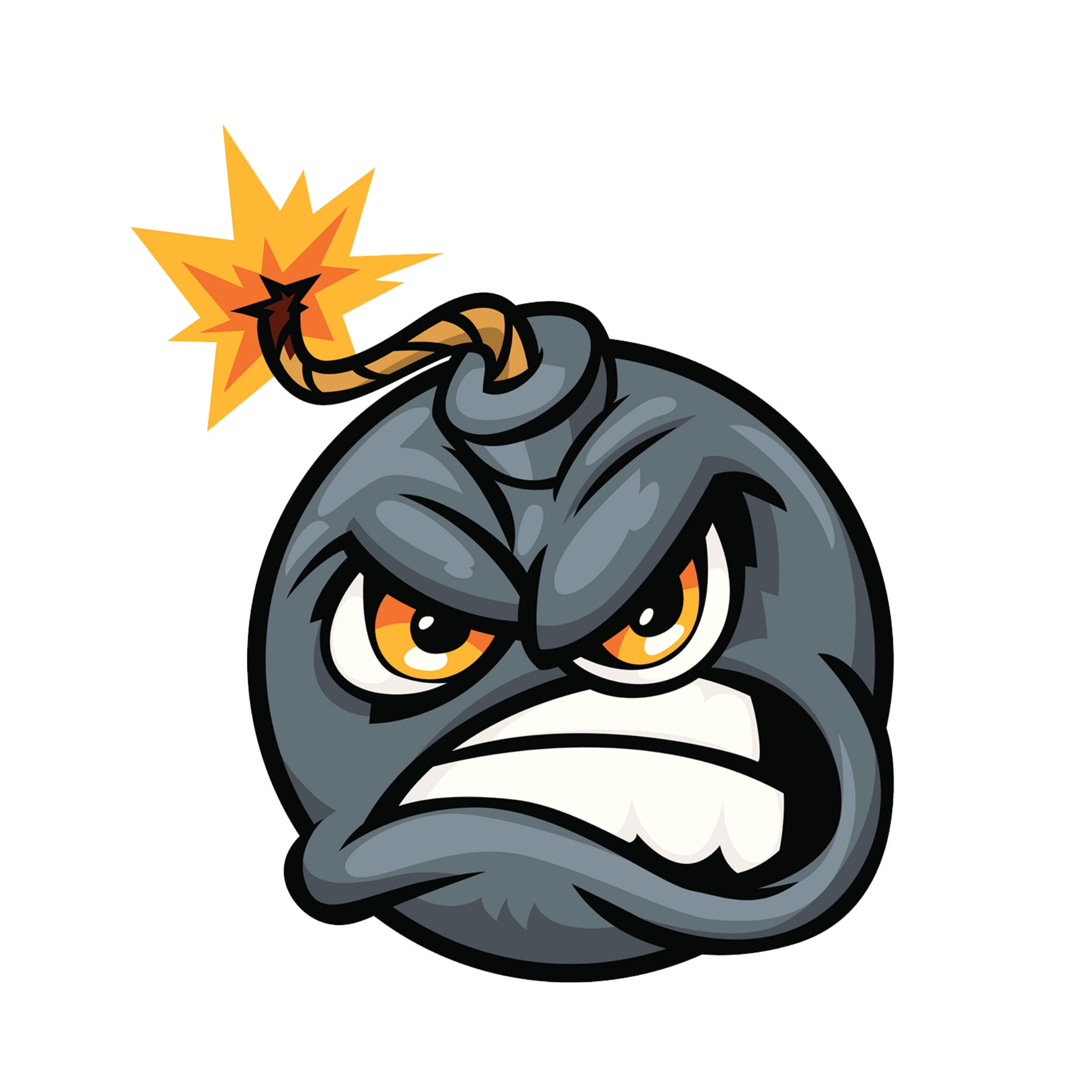 Angry Cartoon Bomb Drawing
