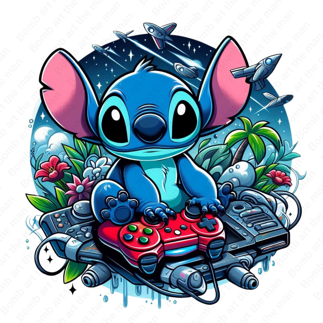 Stitch Gamer Clipart, Gamer Stitch PNG, Cute Stitch PNG, transparentes ...