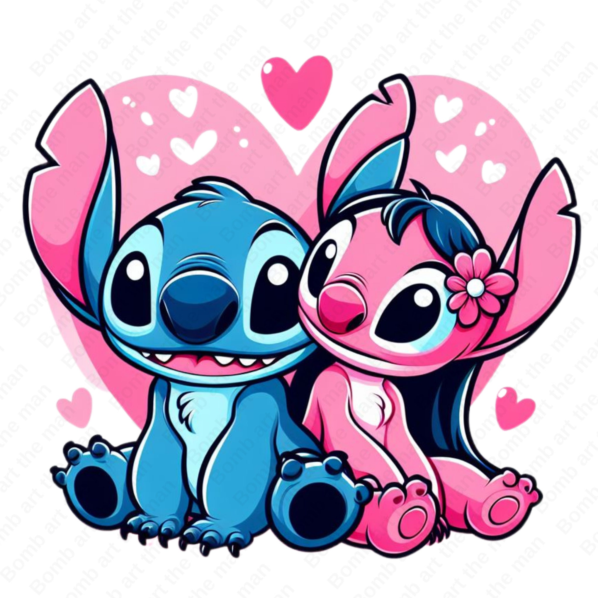 Stitch and Angel Png, Stitch and Angel Clipart, Stitch Love Design ...