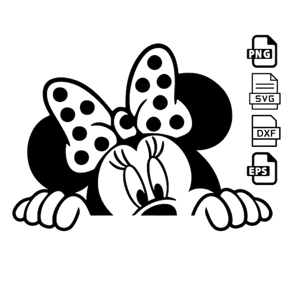 Minnie Mouse Black And White Clipart