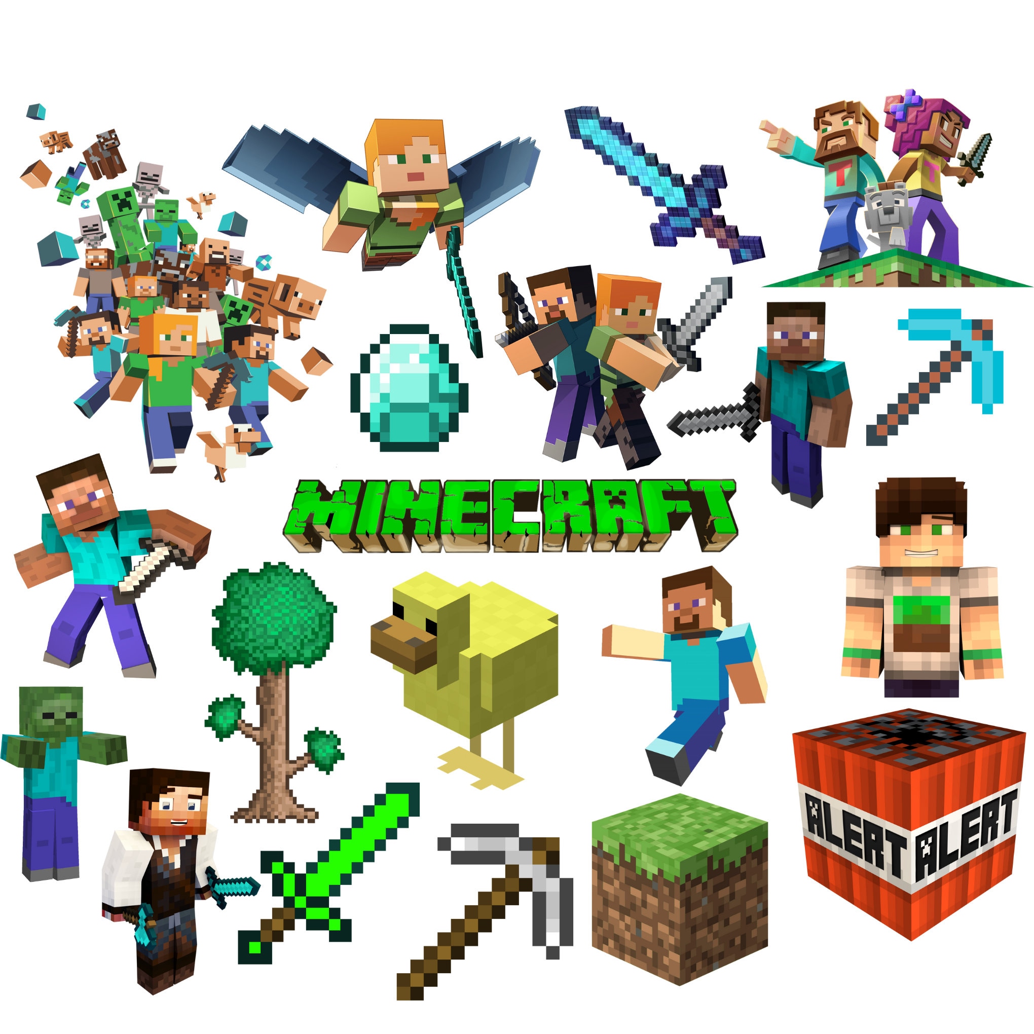 Minecraft Symbole Minecraft png Bundle Gaming png - Etsy.de