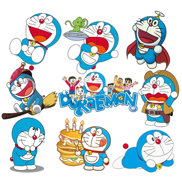 Doraemon Clipart - Etsy