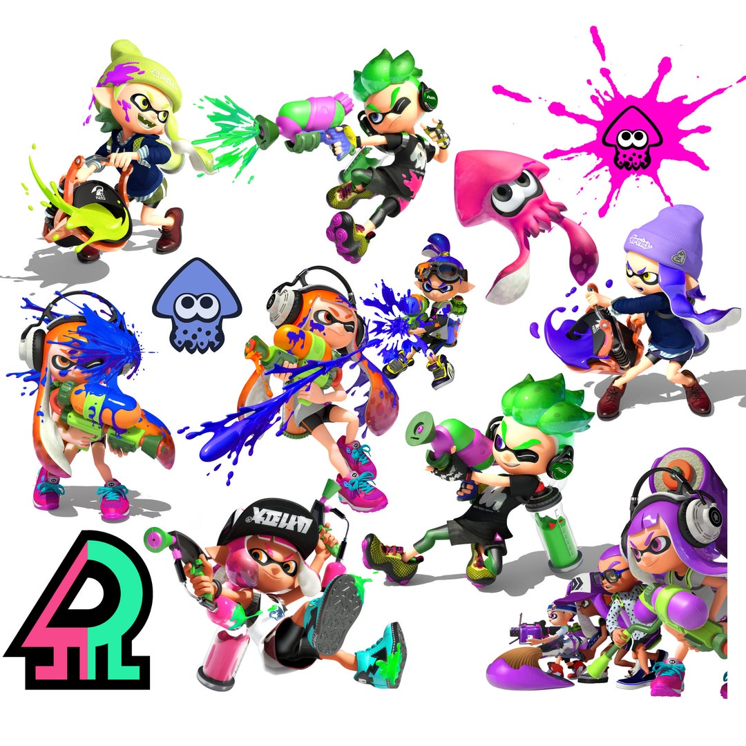 Splatoon Png Bundle Splatoon Clipart Splatoon Game Inkling - Etsy
