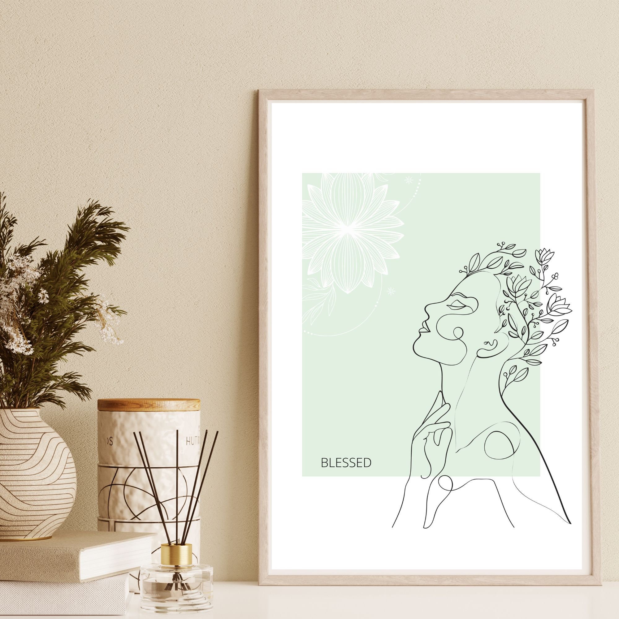 Positive Affirmation Poster, Divine Feminine Digital Print, Abstract ...