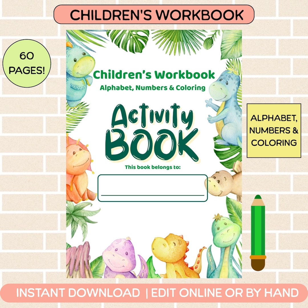 Dinosaur Alphabet and Number Tracing Workbook | 60 Pages | Printable ...