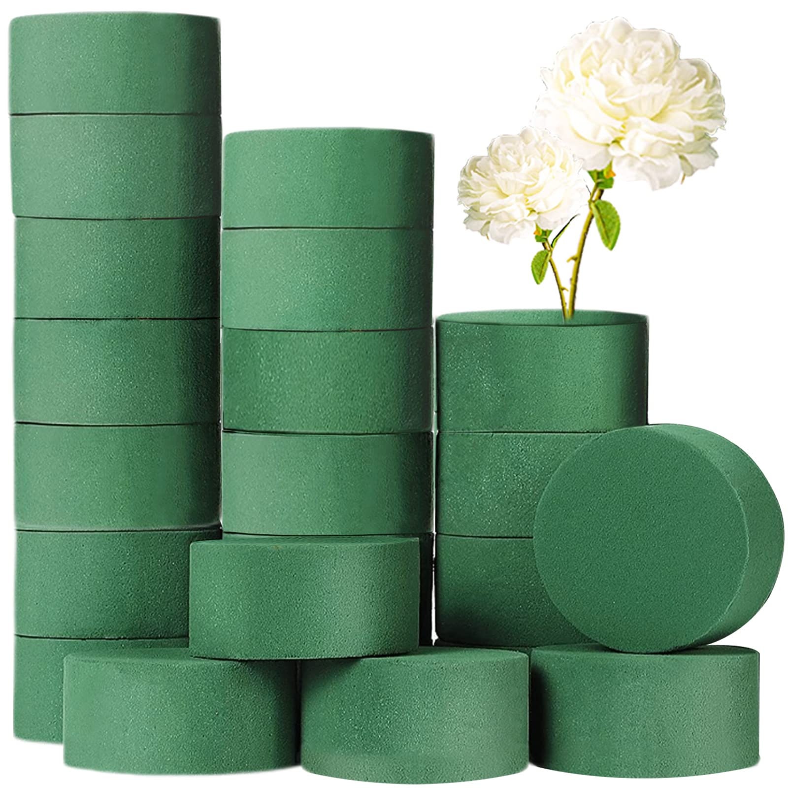 20 PCS Round Floral Foam,green Wet Foam Block,wet Florist Styrofoam ...