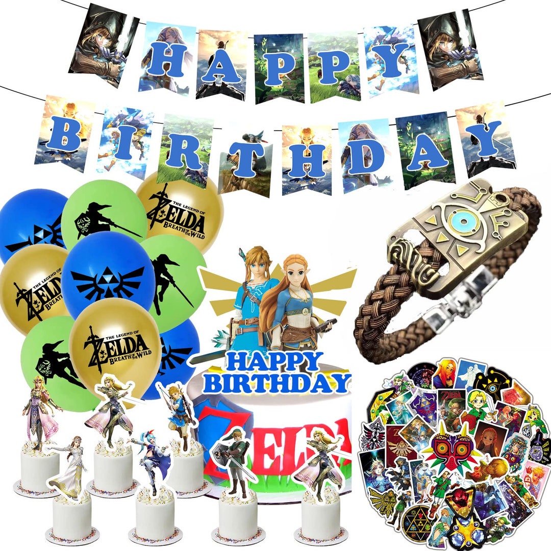 95PCS Zelda Party Supplies, Zelda Birthday Party Decorations Includes ...
