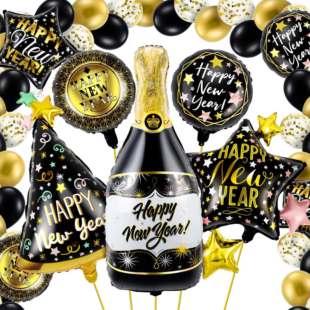 59 Pcs Huge Happy New Year Balloons Set New Year Foil Balloons - Etsy