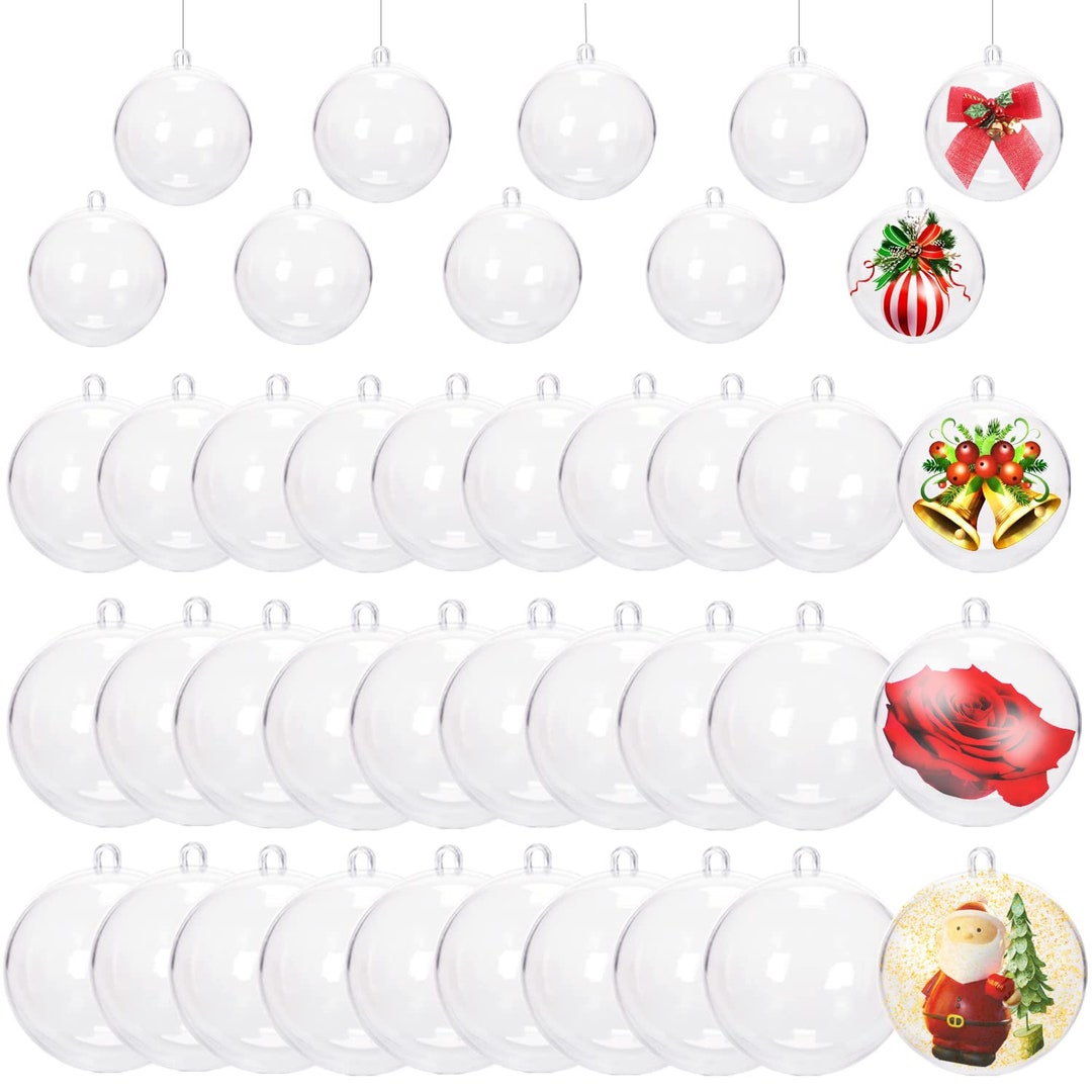 40 Pack Clear Fillable Ornaments Balls - Etsy