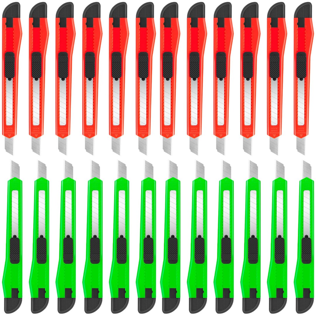 24 Pack Utility Knife, Box Cutters Retractable Heavy Duty, Razor Knife ...