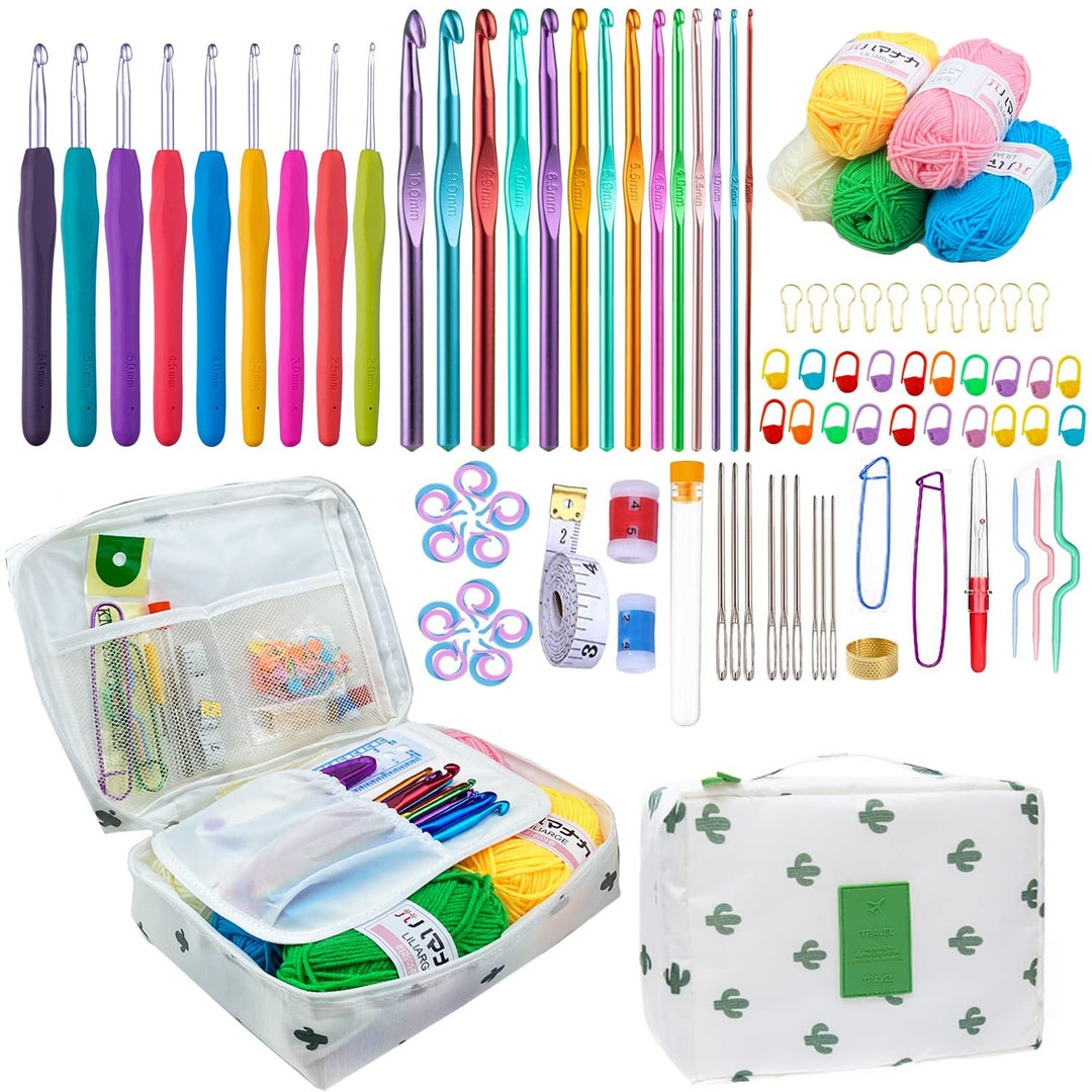 100 Pieces Crochet Kit With Yarn and Knitting Accessories Set,complete ...