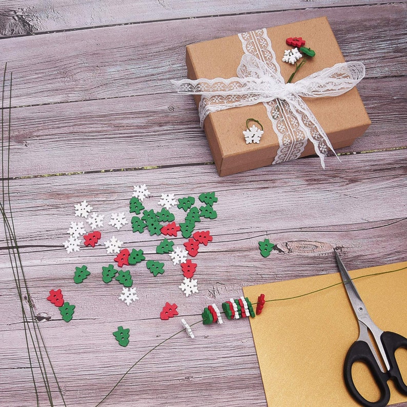 150 Pieces Christmas Wooden Buttons Sewing Snowflake Button With 2 - Etsy