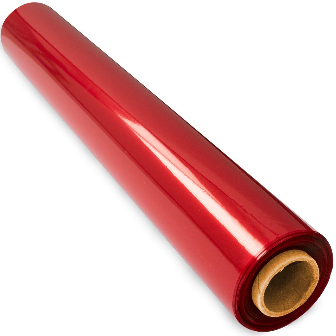 200 Ft Red Cellophane Wrap Roll 16 in X 200 Ft Cellophane Wrap Red ...