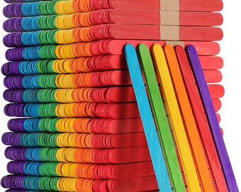 6 Colored Popsicle Sticks - Etsy