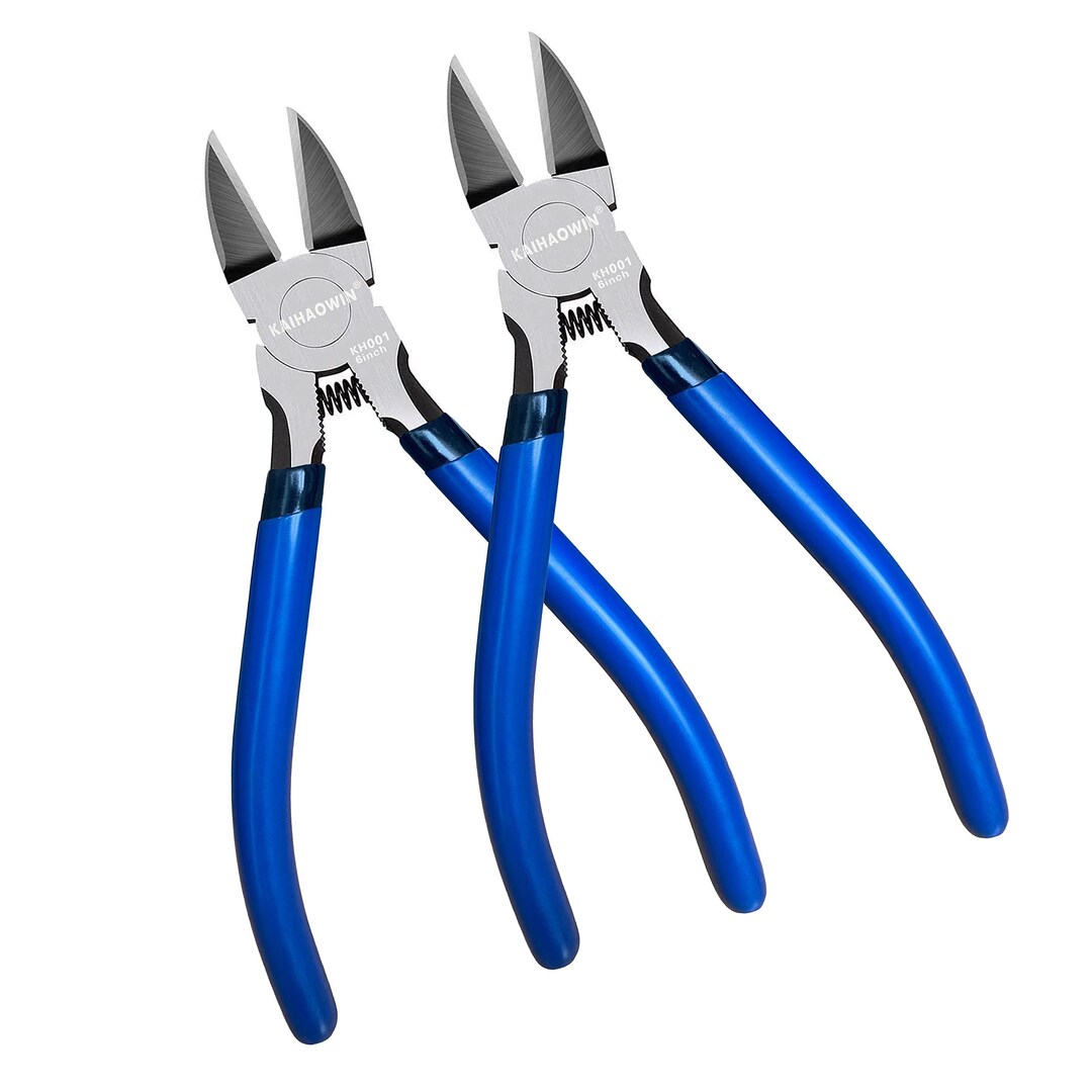 6 Inch Wire Cutters Set Spring Loaded Wire Snips Diagonal Cutting ...