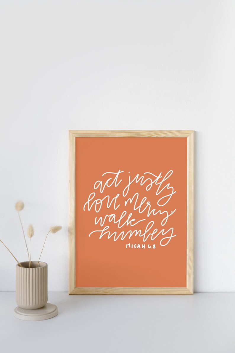 Bible Verse Wall Art | Micah 6:8 Quote | Christian Modern Art ...