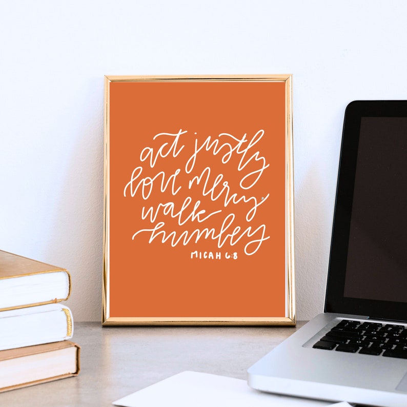 Bible Verse Wall Art | Micah 6:8 Quote | Christian Modern Art ...