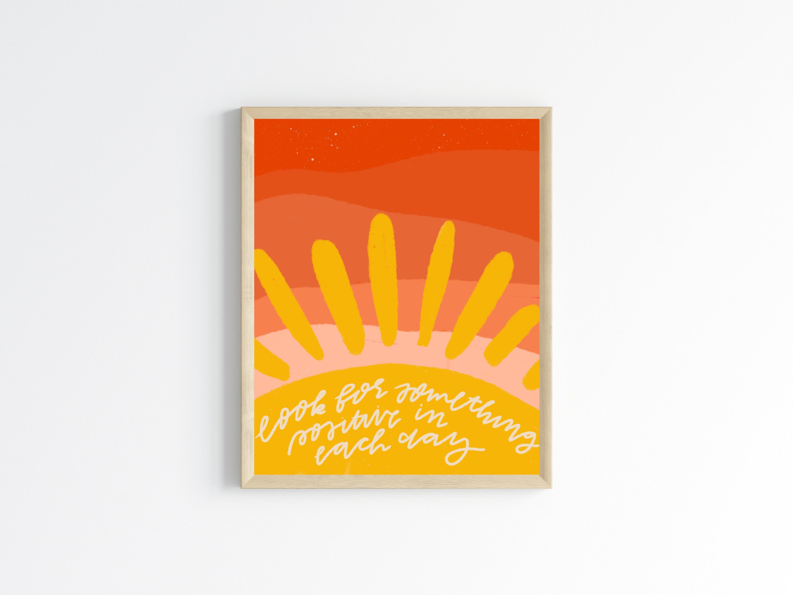 Positive Quote Print, Boho Sun Wall Art, Stay Positive Teen Girl ...
