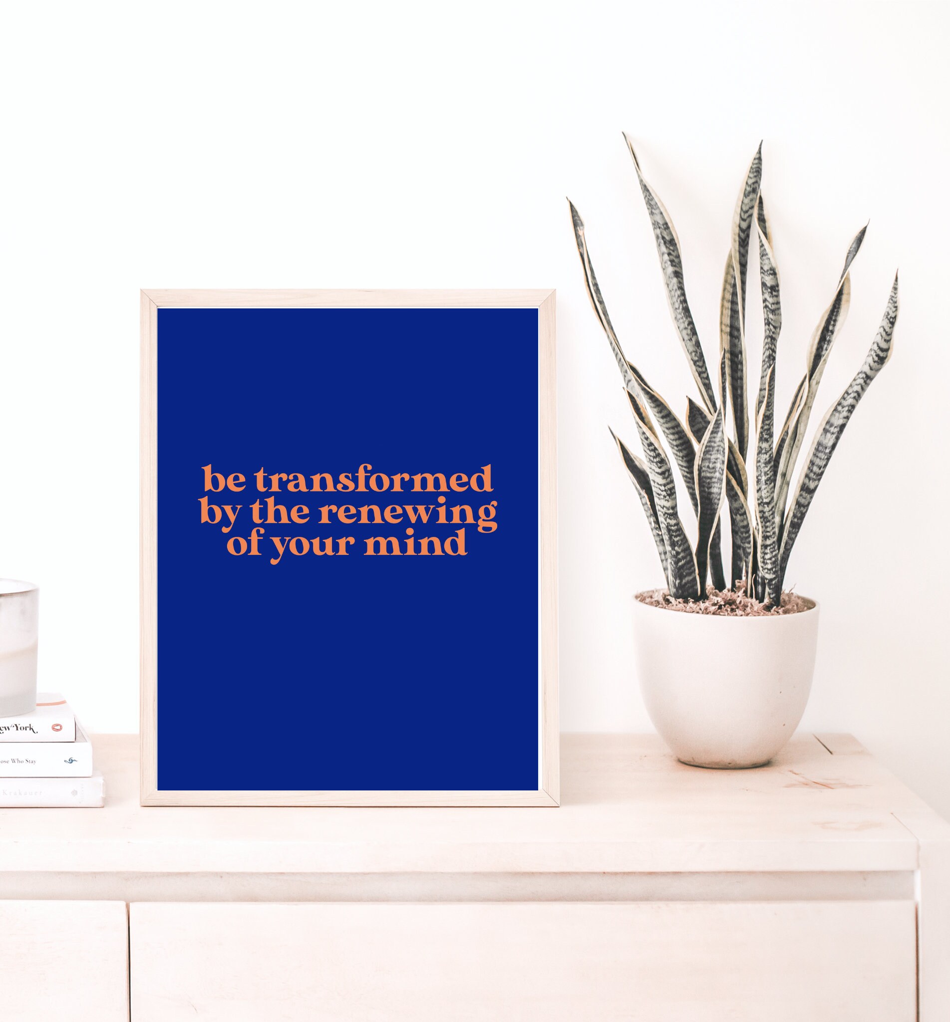 Bible Verse Wall Art, Scripture Quote Art, Be Transformed by the ...