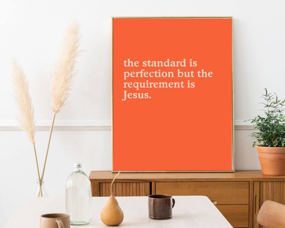 Jesus Over Perfection Print Minimalist Jesus Quote Biblical Wall ...