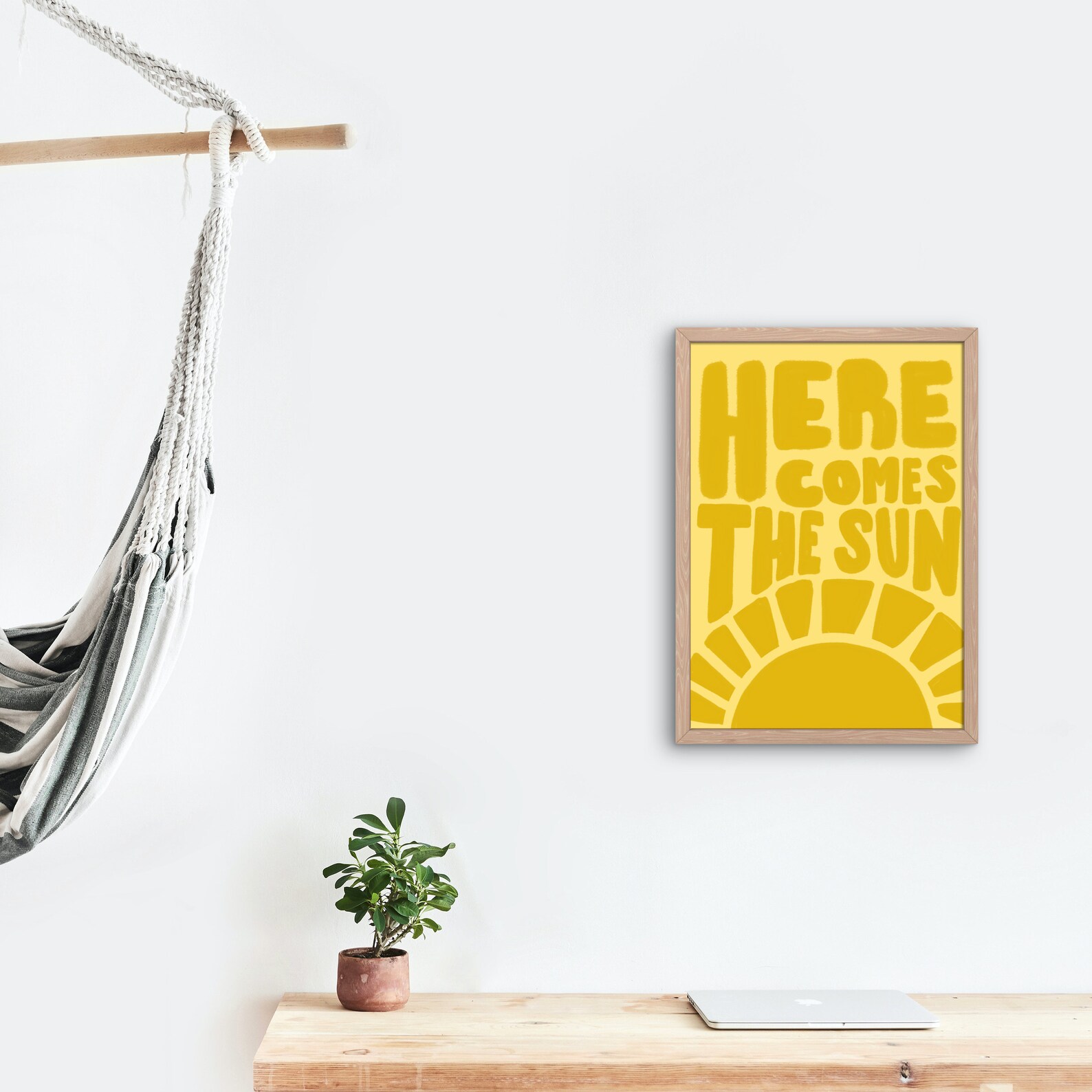 Boho Sun Poster | Modern Boho Digital Print | Here Comes the Sun ...