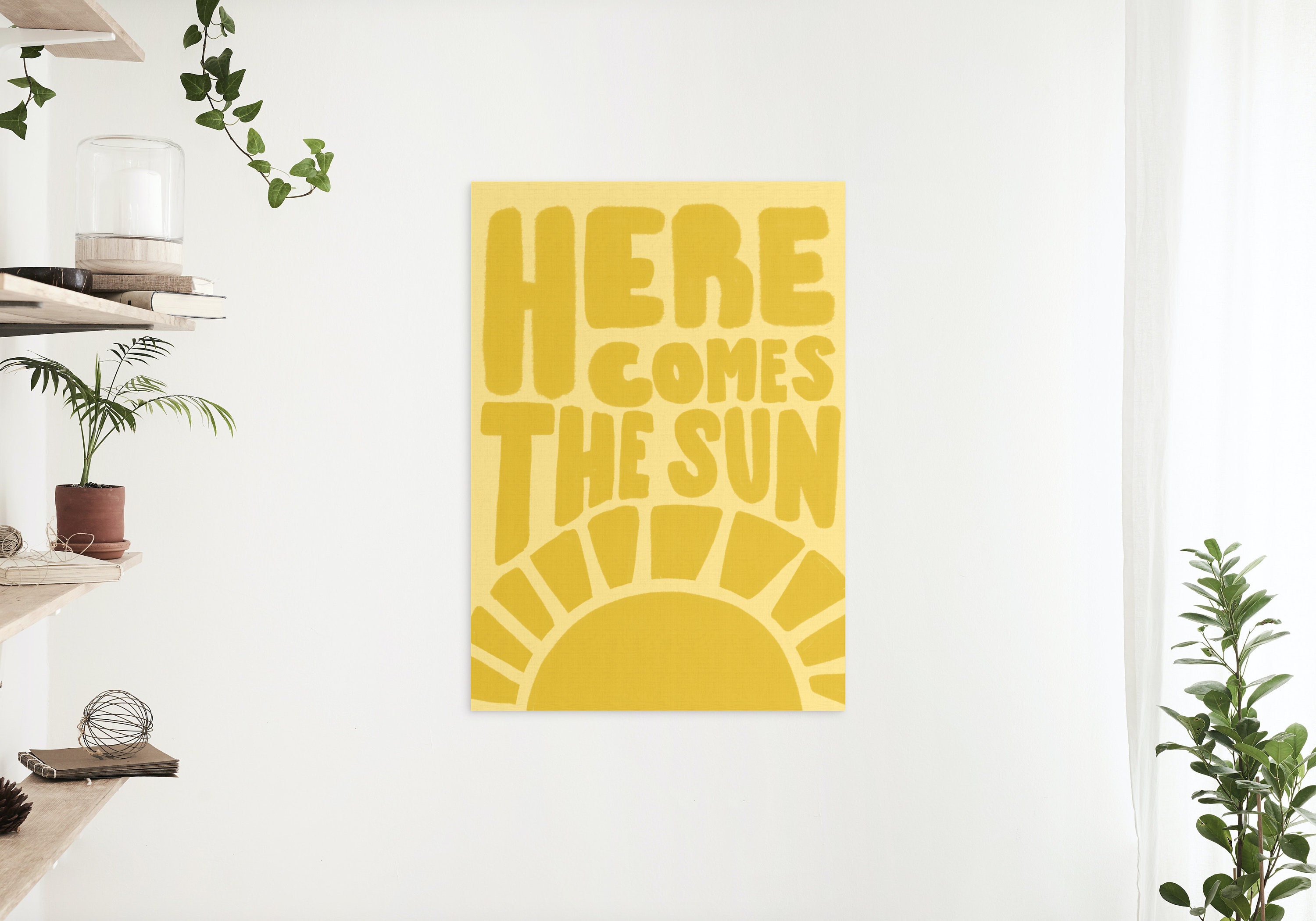 Boho Sun Poster | Modern Boho Digital Print | Here Comes the Sun ...