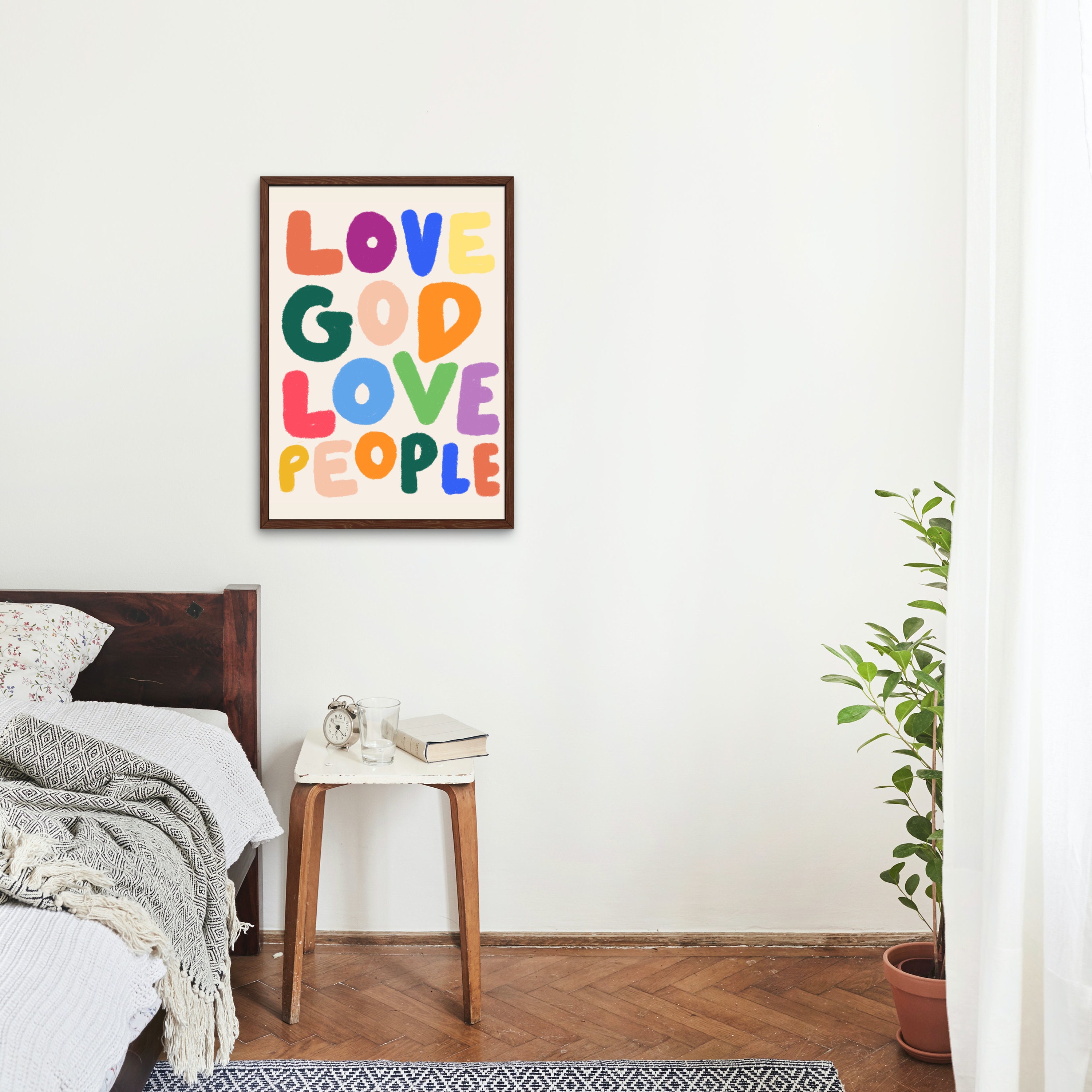 Christian Wall Art, Love God Love People Print, Printable Bible Verse ...