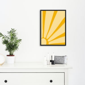 Bright Yellow Boho Sun Illustration Art Print, Digital Download, Boho ...