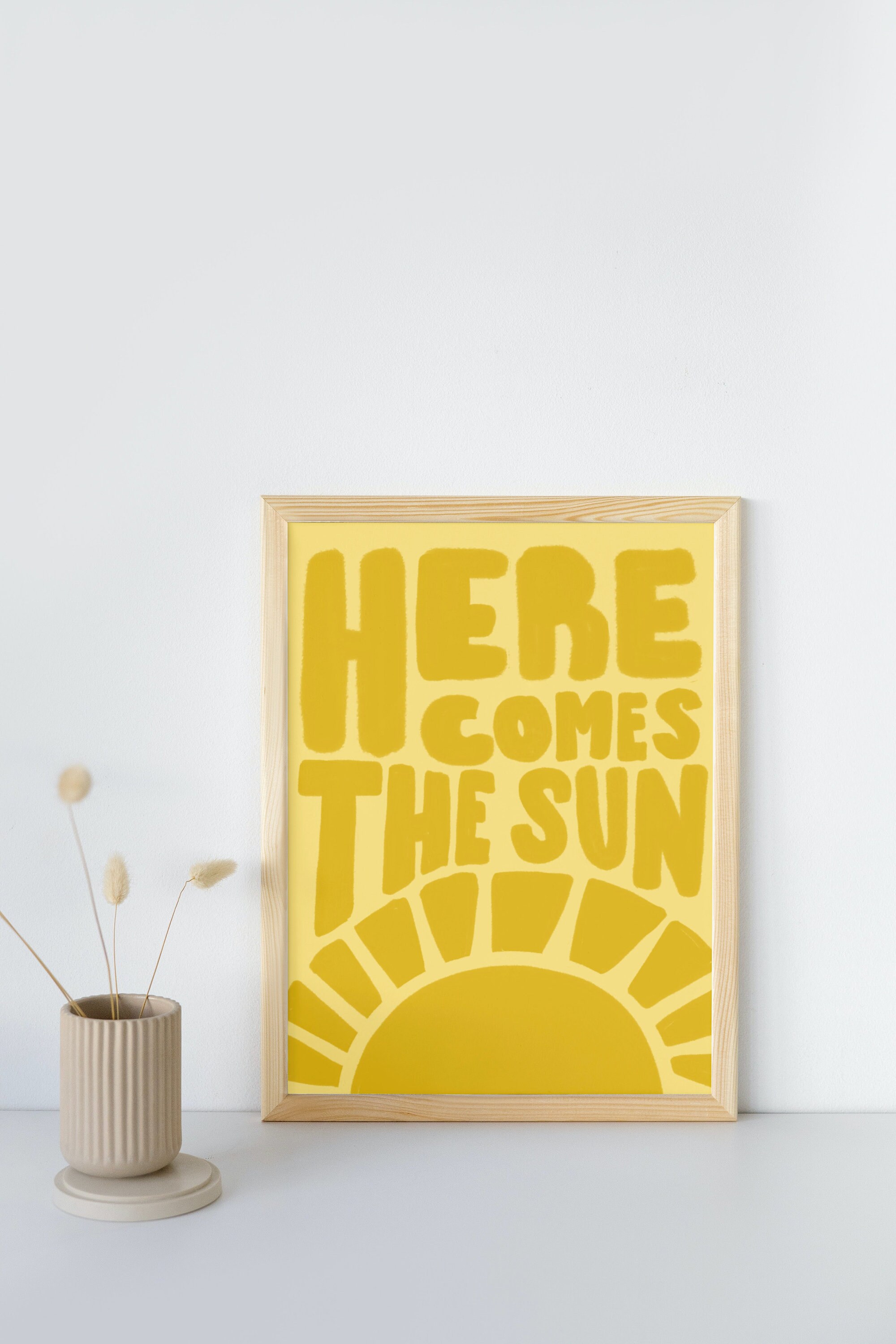 Boho Sun Poster | Modern Boho Digital Print | Here Comes the Sun ...