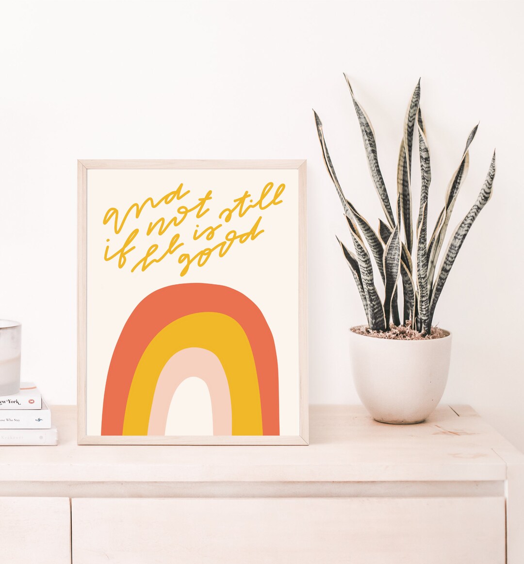 Boho Rainbow Bible Verse Quote Art Print Christian Boho - Etsy