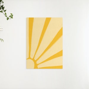 Bright Yellow Boho Sun Illustration Art Print, Digital Download, Boho ...