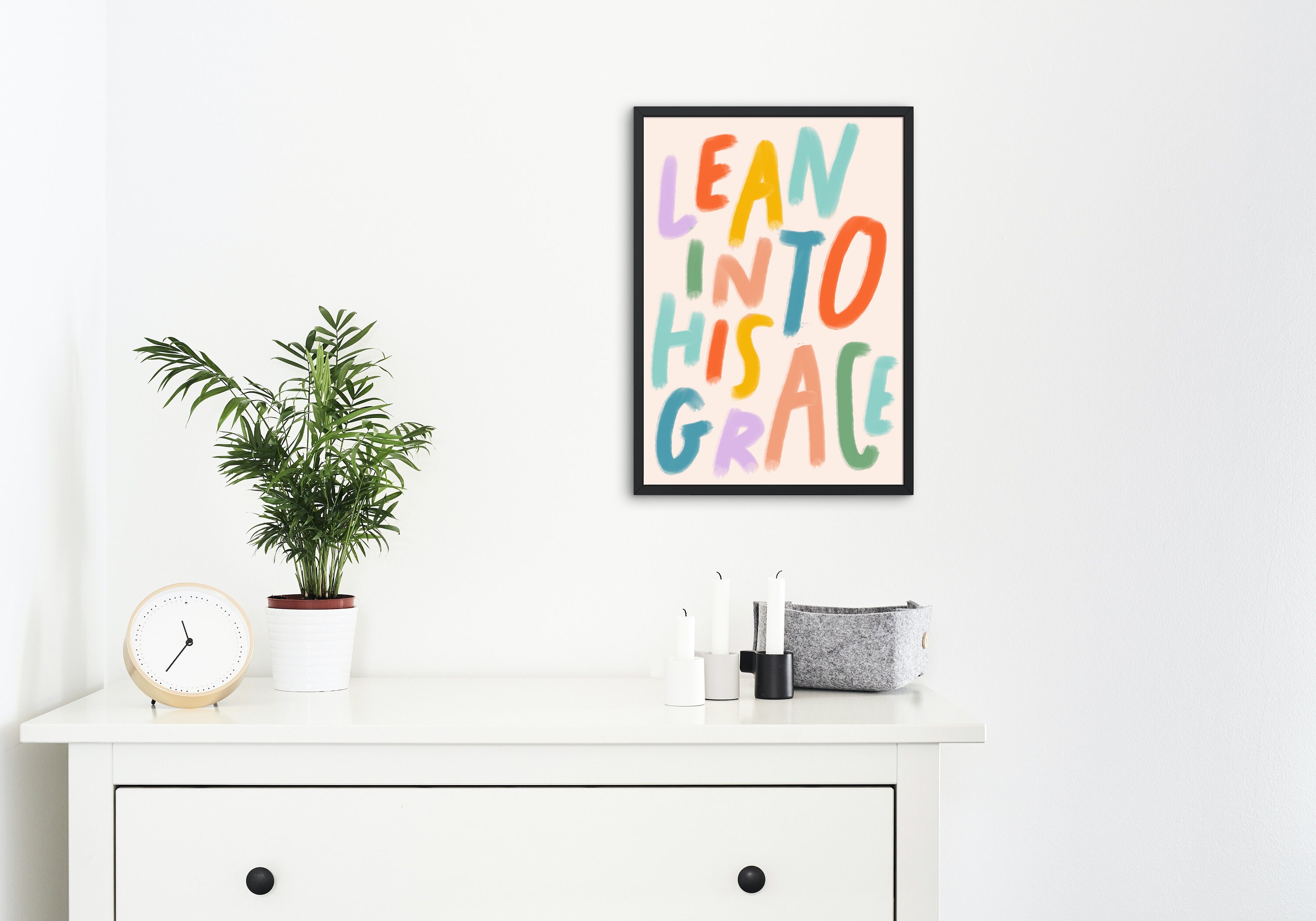 Lean Into His Grace Abstract Art Print Inspirational - Etsy