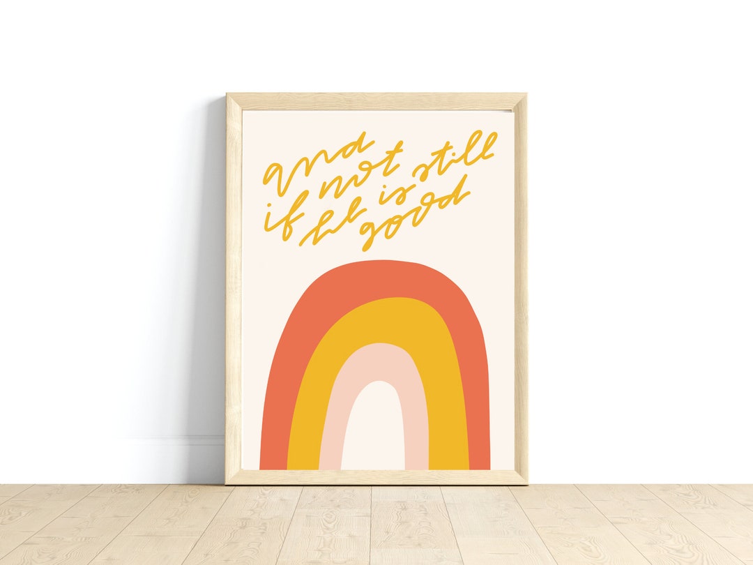 Boho Rainbow Bible Verse Quote Art Print, Christian Boho Aesthetic ...