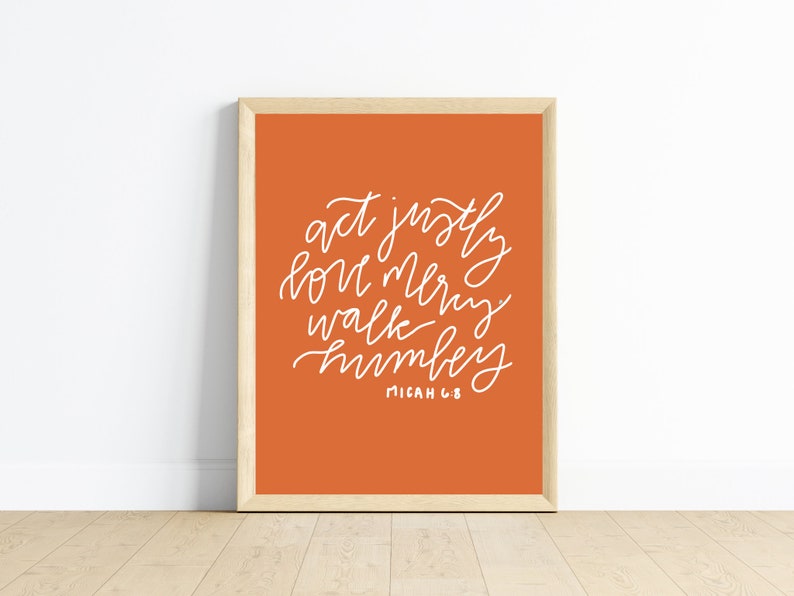 Bible Verse Wall Art | Micah 6:8 Quote | Christian Modern Art ...