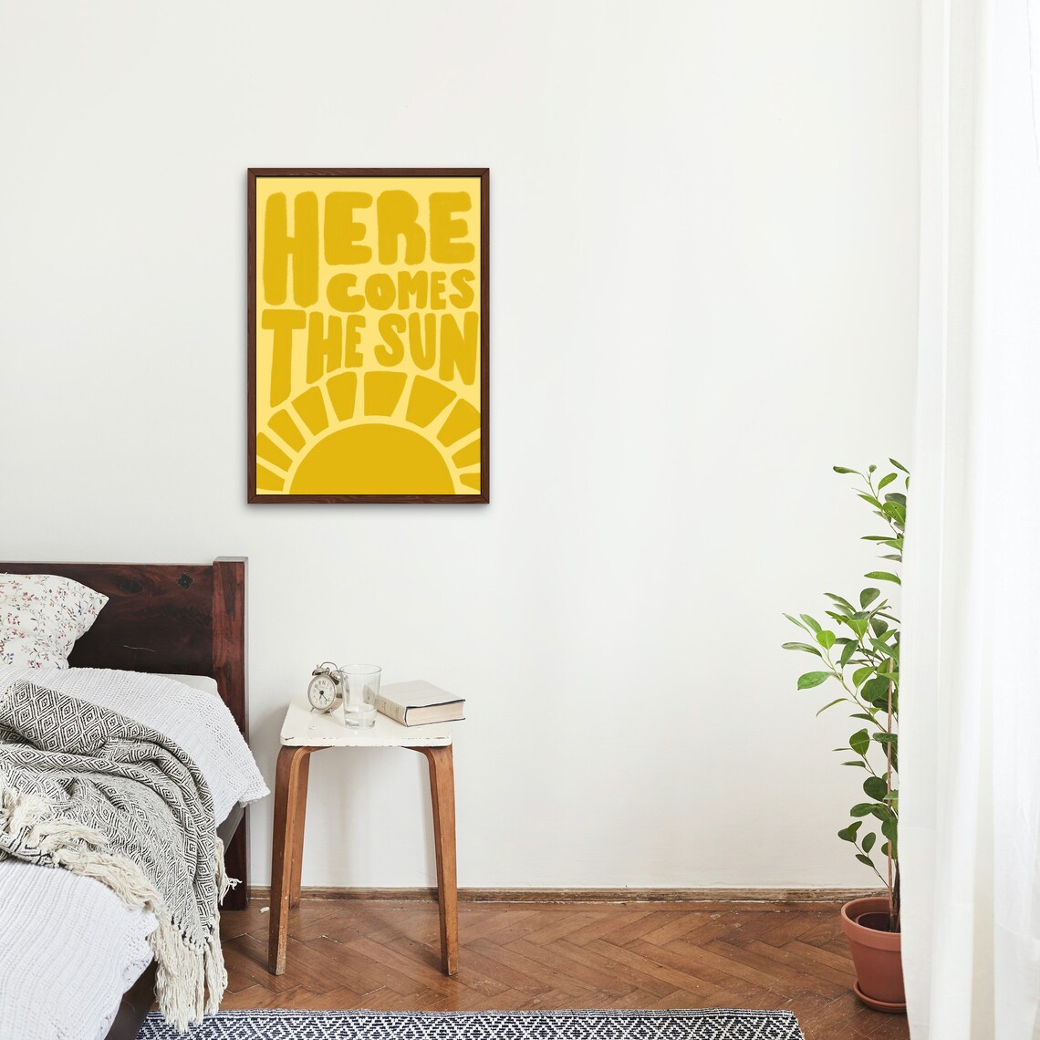Boho Sun Poster Modern Boho Digital Print Here Comes the - Etsy