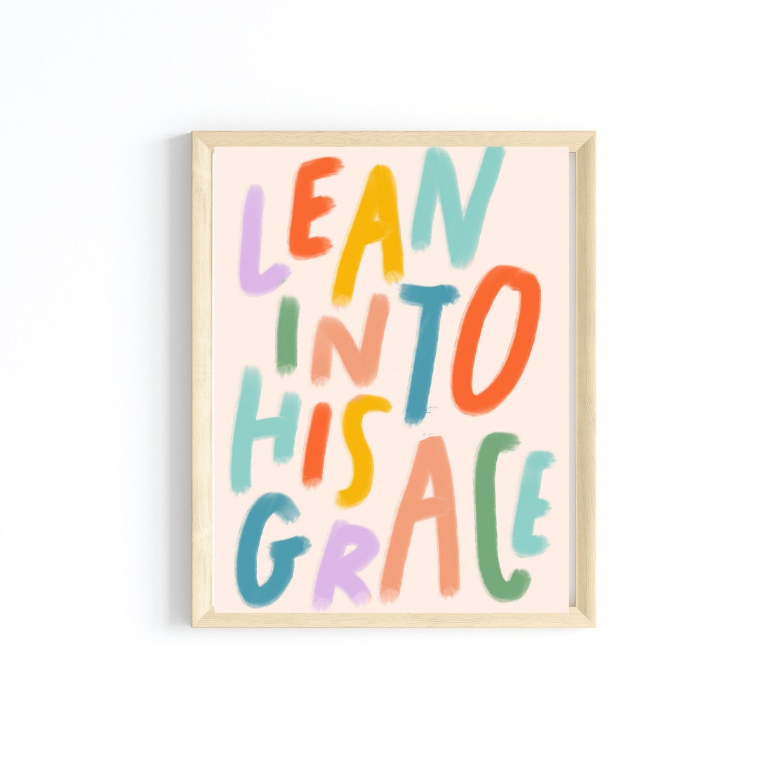 Lean Into His Grace Abstract Art Print, Inspirational Christian Woman ...