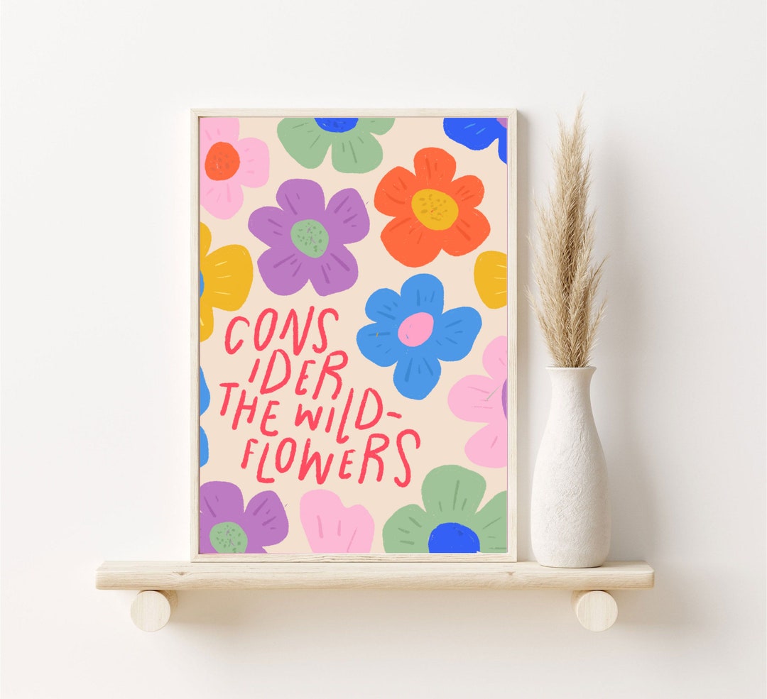 Scripture Art Printable, Consider the Wildflowers, Matthew 6:28 Bible ...