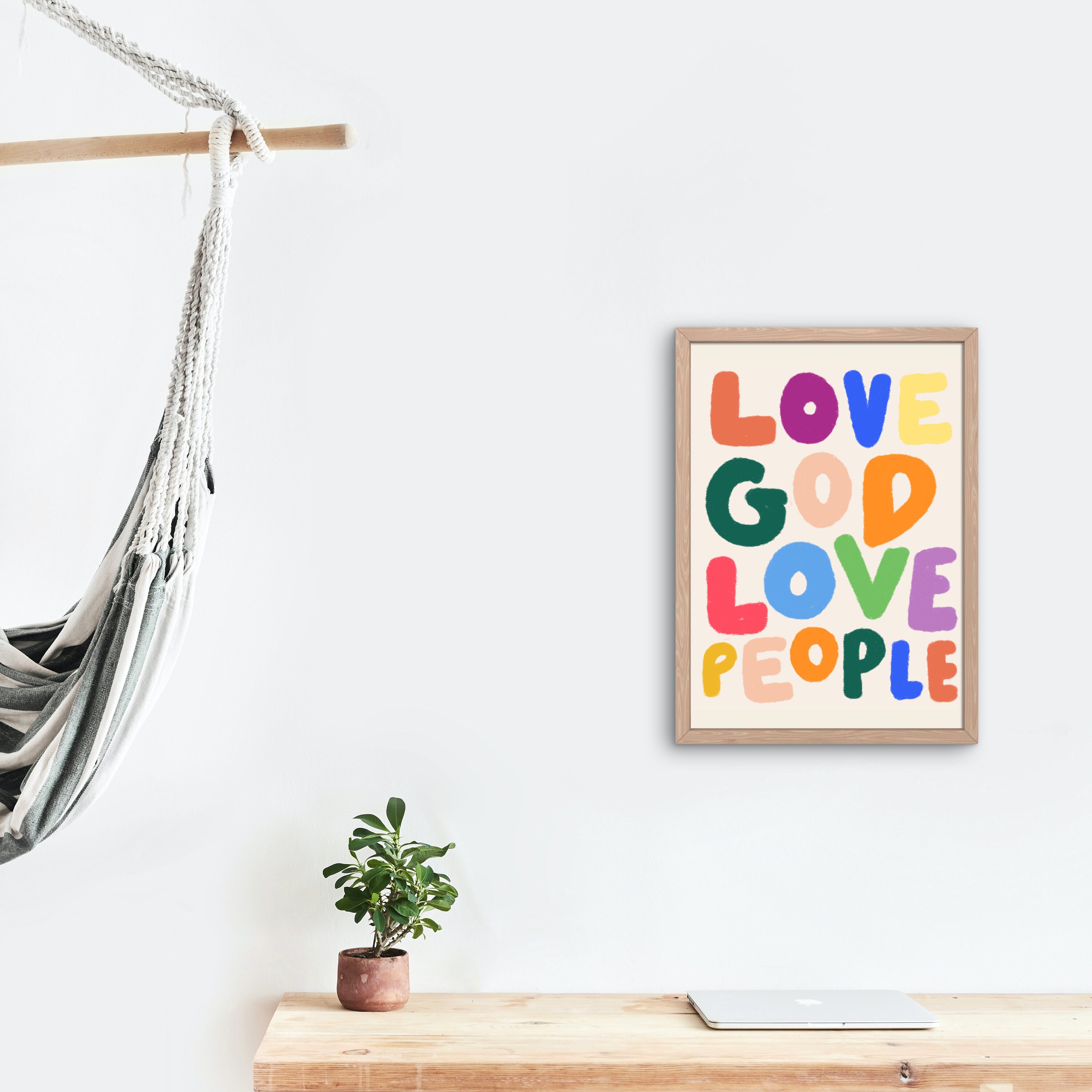 Christian Wall Art, Love God Love People Print, Printable Bible Verse ...