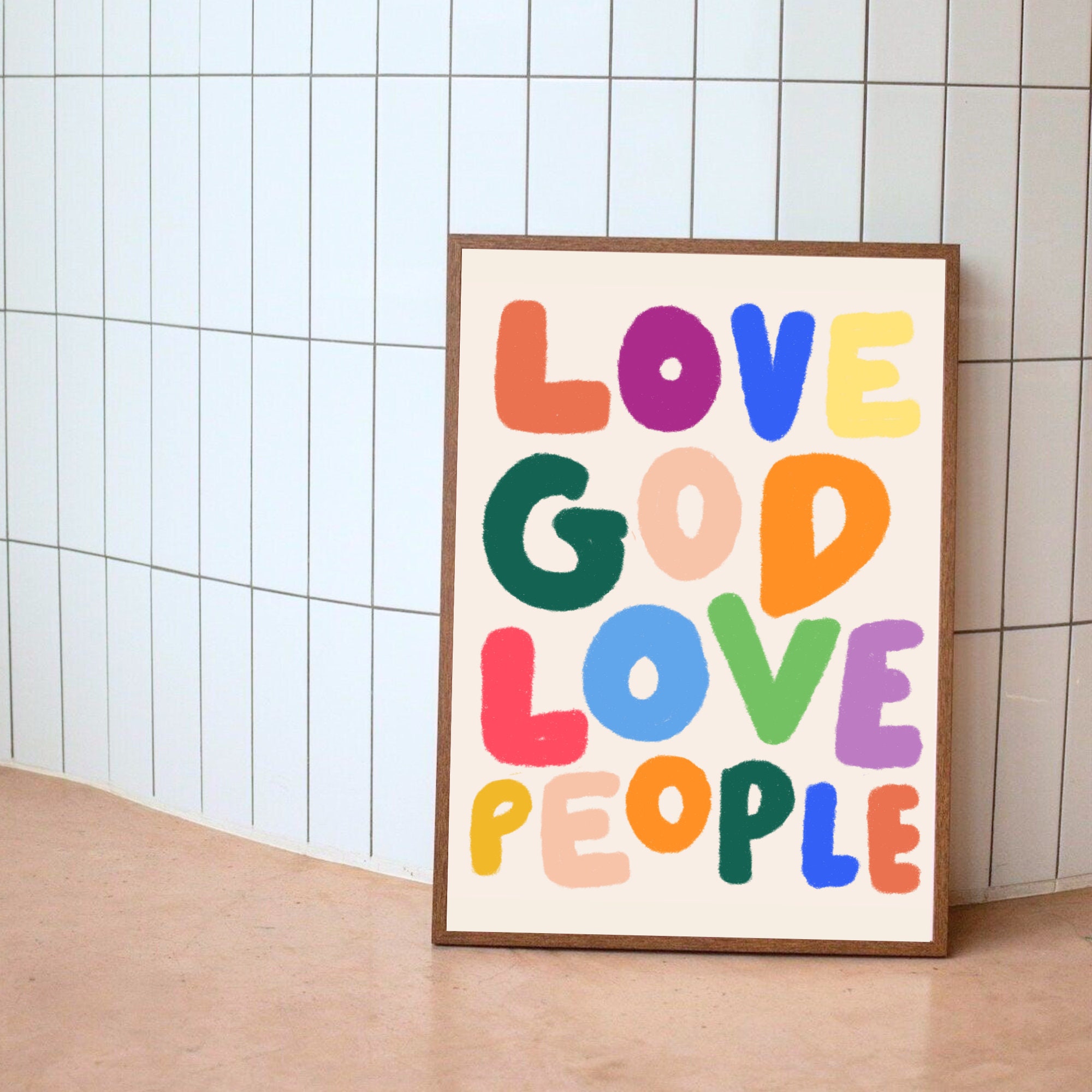 Christian Wall Art, Love God Love People Print, Printable Bible Verse ...